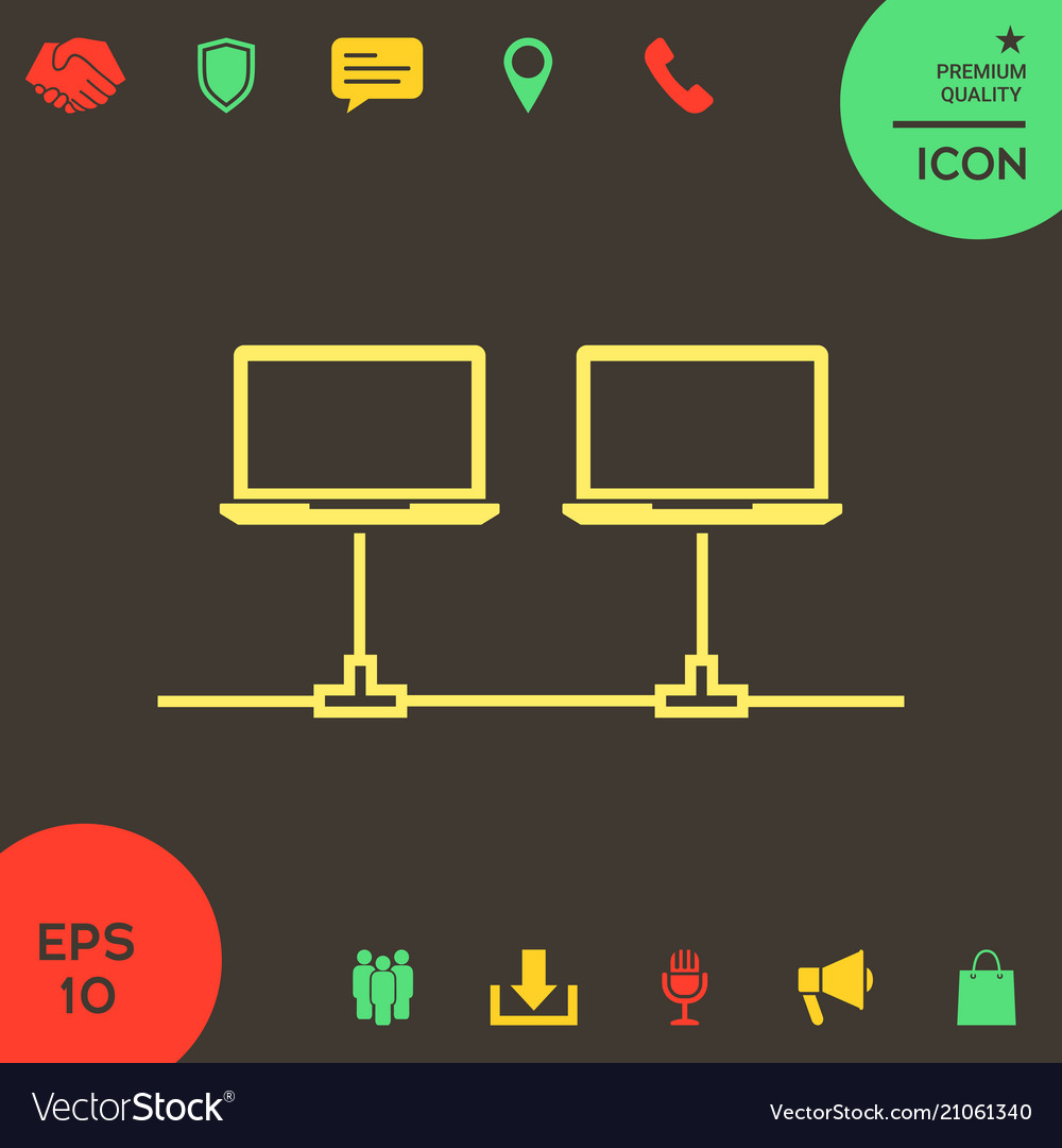 Computer network icon Royalty Free Vector Image