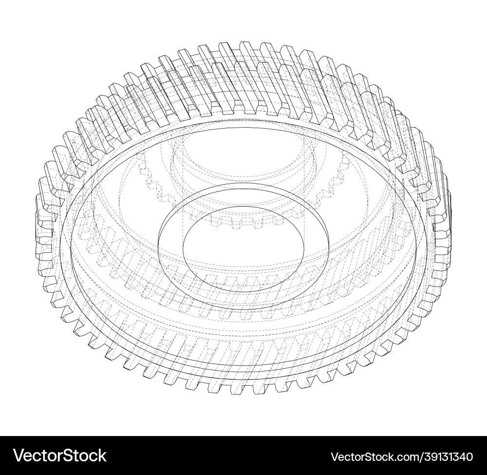 Gear wheel rendering of 3d Royalty Free Vector Image