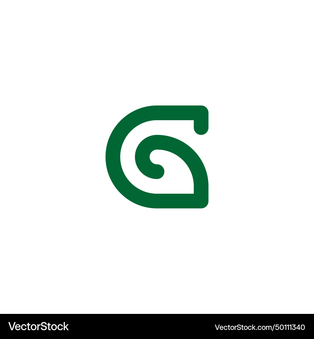 Green logo letter g symbol Royalty Free Vector Image