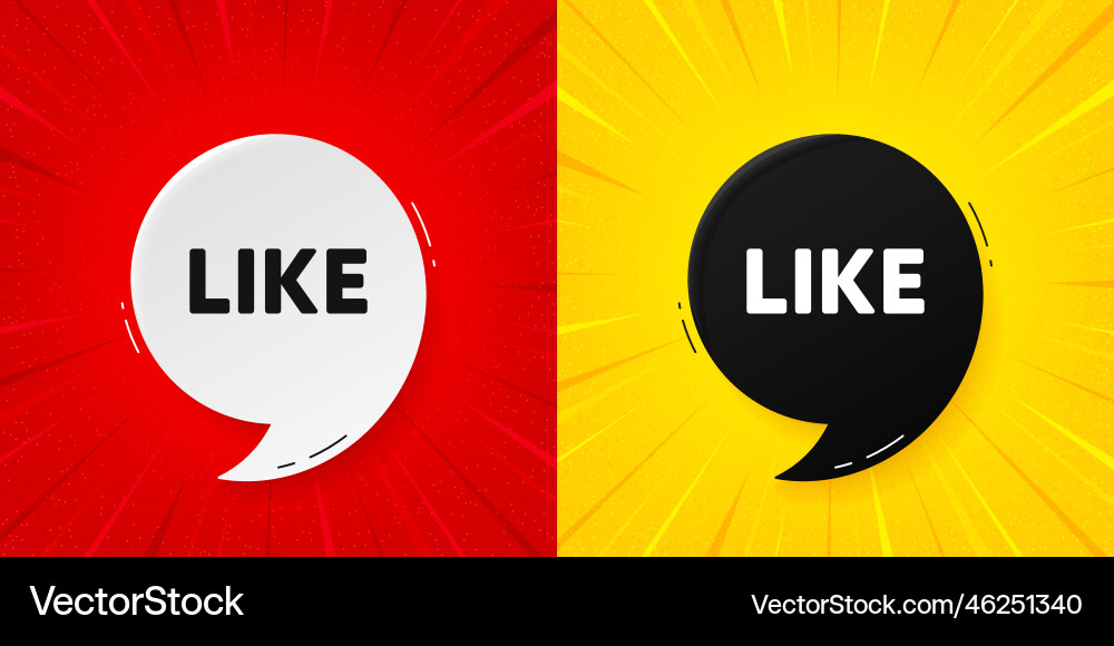 Like tag social media message flash offer banner Vector Image