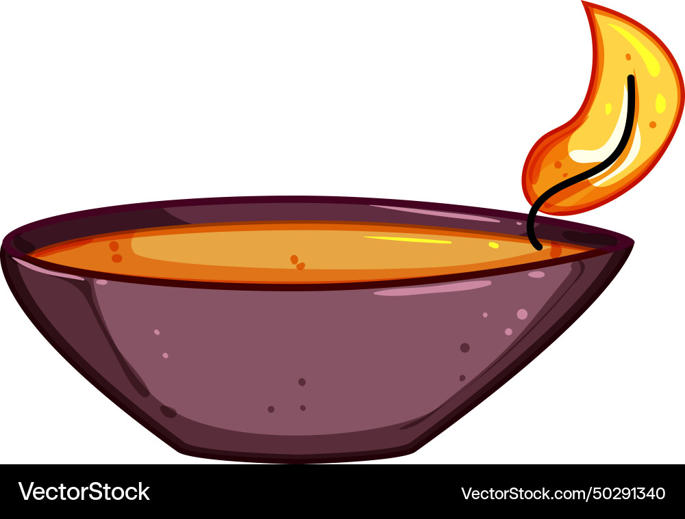 Luxury diwali lamp cartoon Royalty Free Vector Image