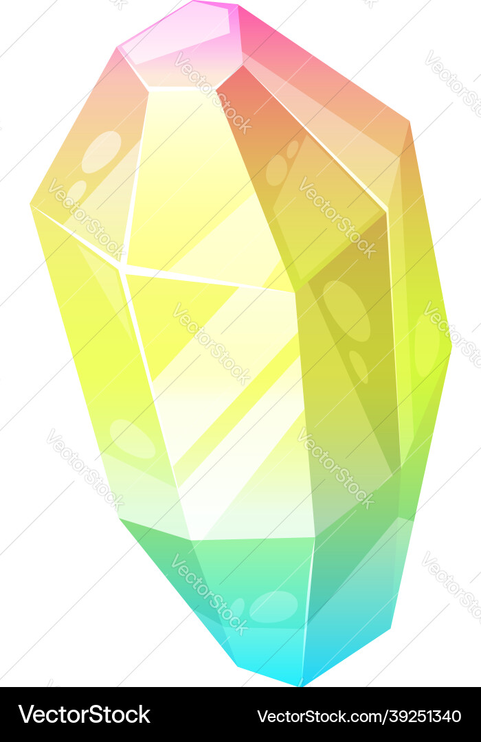 Magic crystal ui game treasure isolated mineral Vector Image