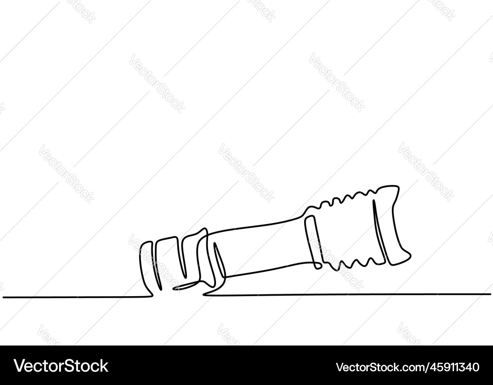 One line drawing of flashlight equipment Vector Image
