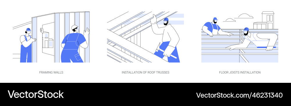 Rough carpentry in residential building abstract Vector Image