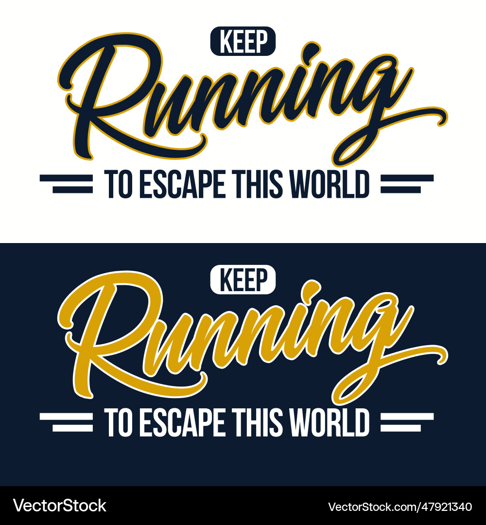 Run marathon typography t-shirt graphics sport Vector Image