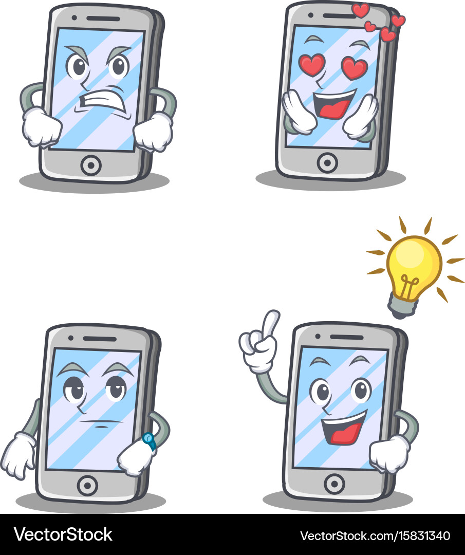 Set of iphone character with expression angry love