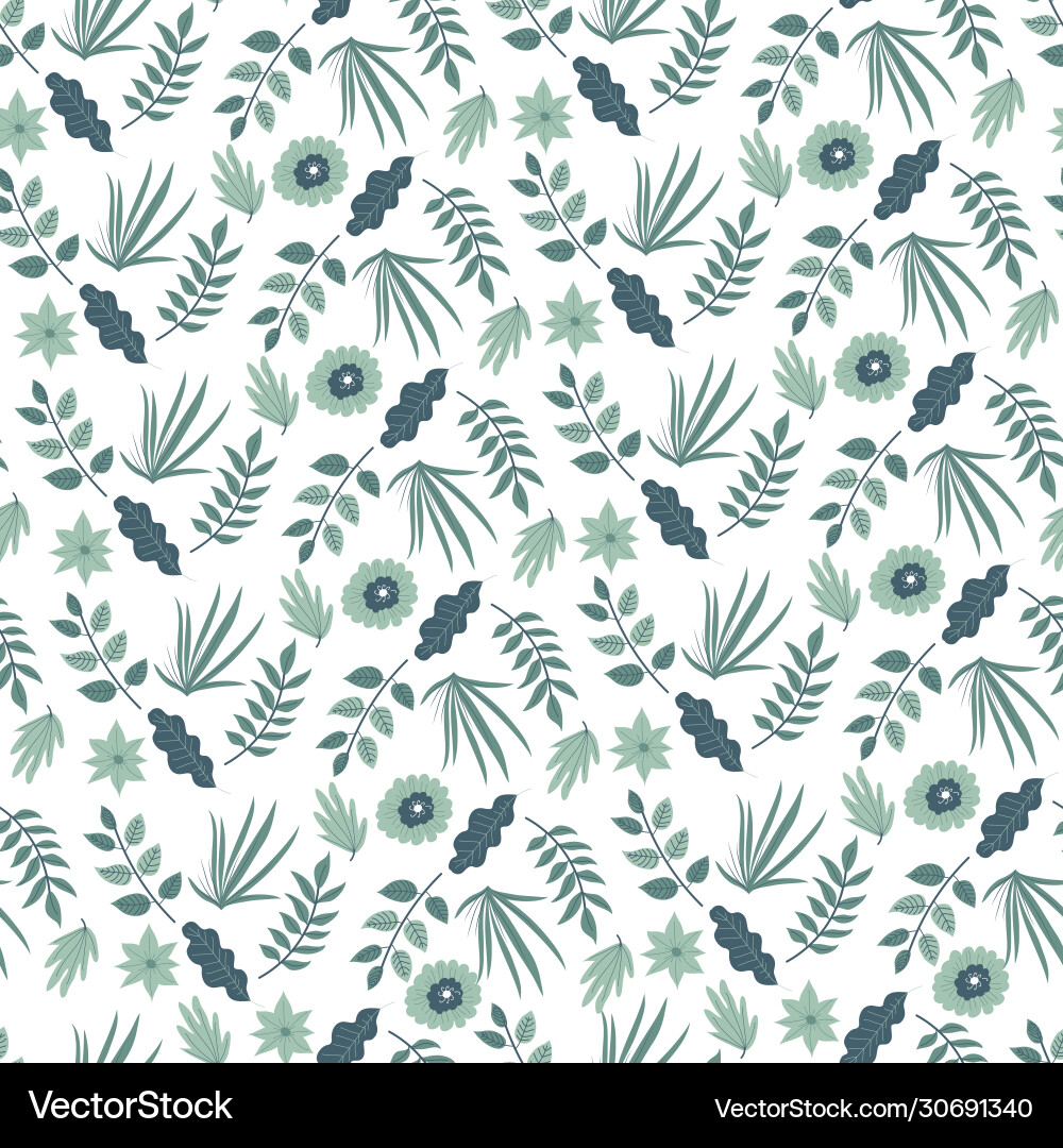 Spring blooming flowers and foliage bush Vector Image