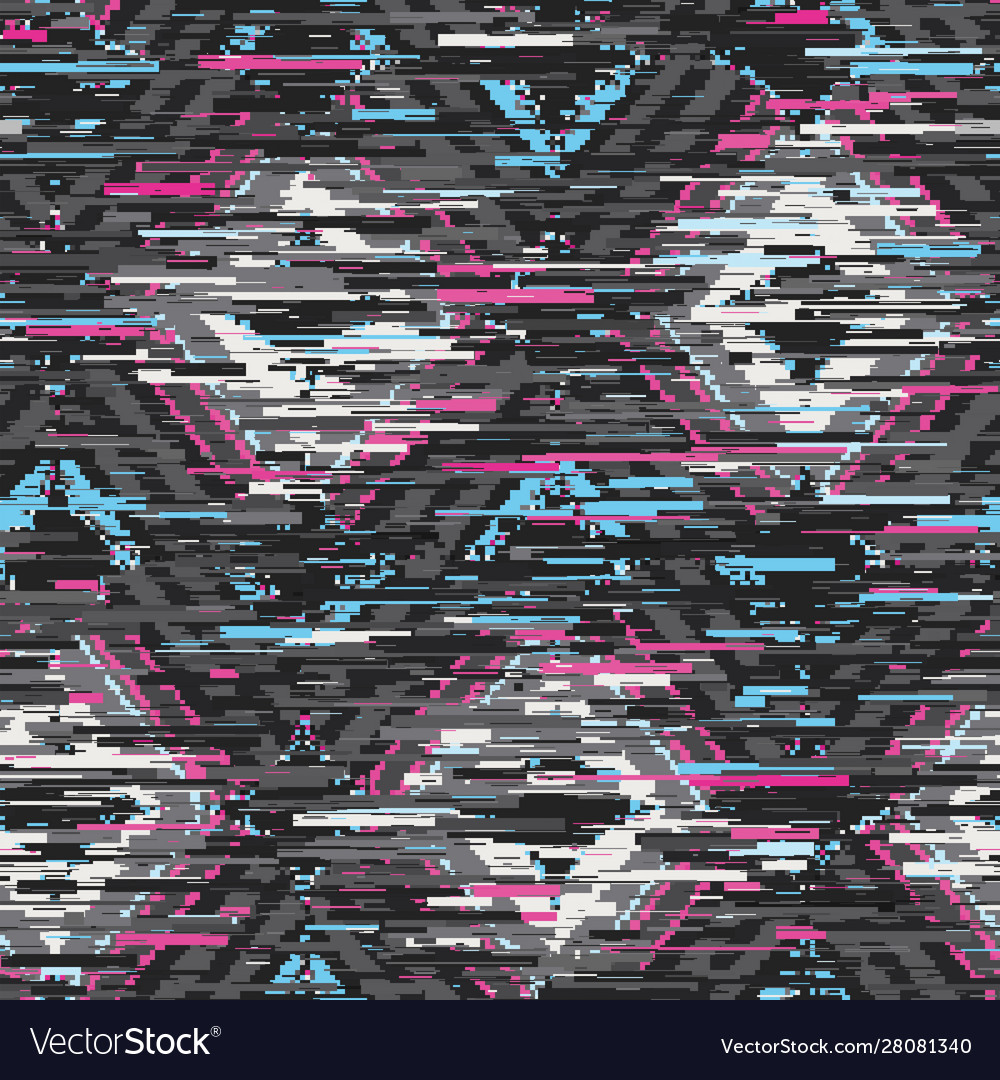 Techno glitch error bug seamless pattern swatch Vector Image