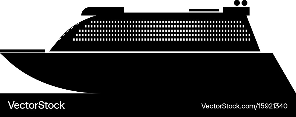 Transatlantic cruise liner black color icon Vector Image