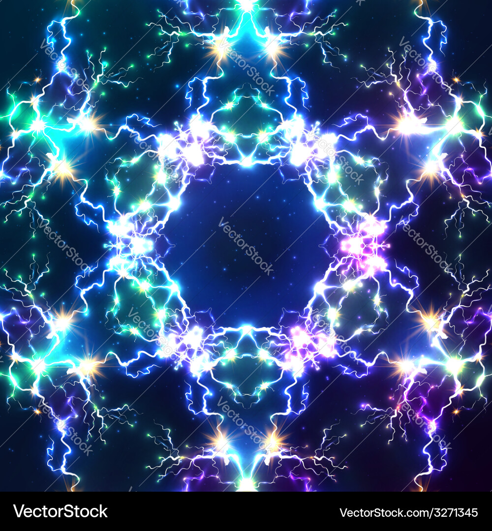 Abstract shining fractal electric background Vector Image