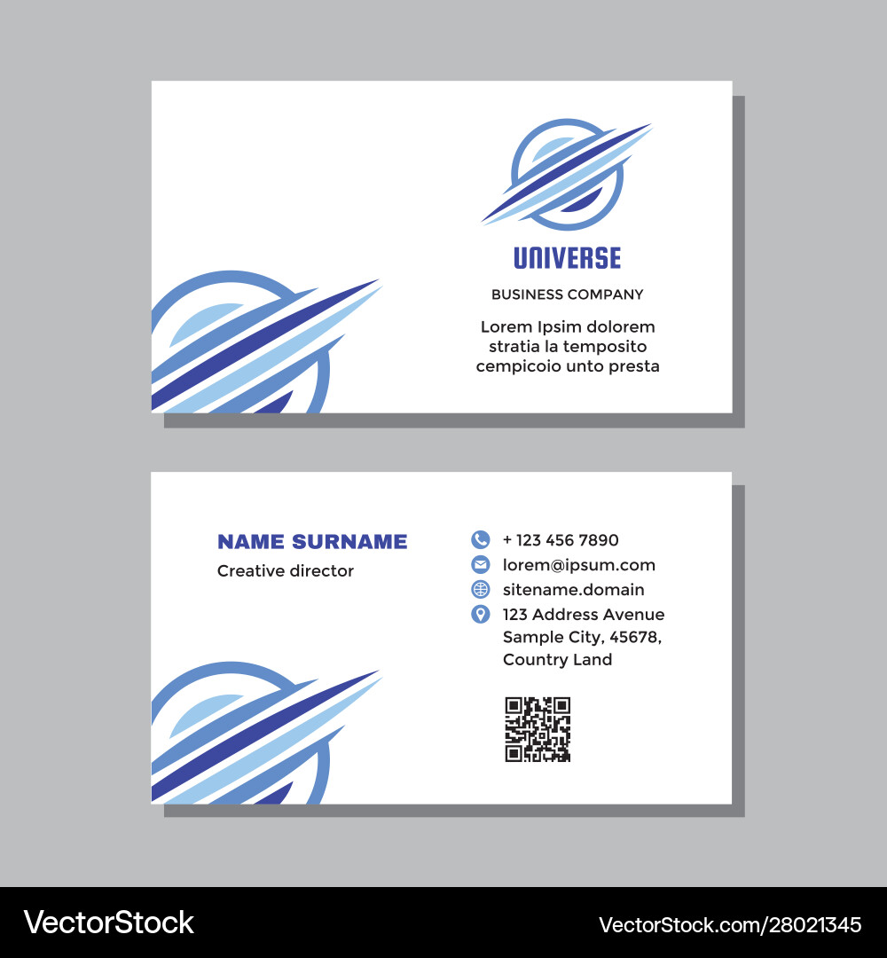 Business visit card template with logo - concept Vector Image