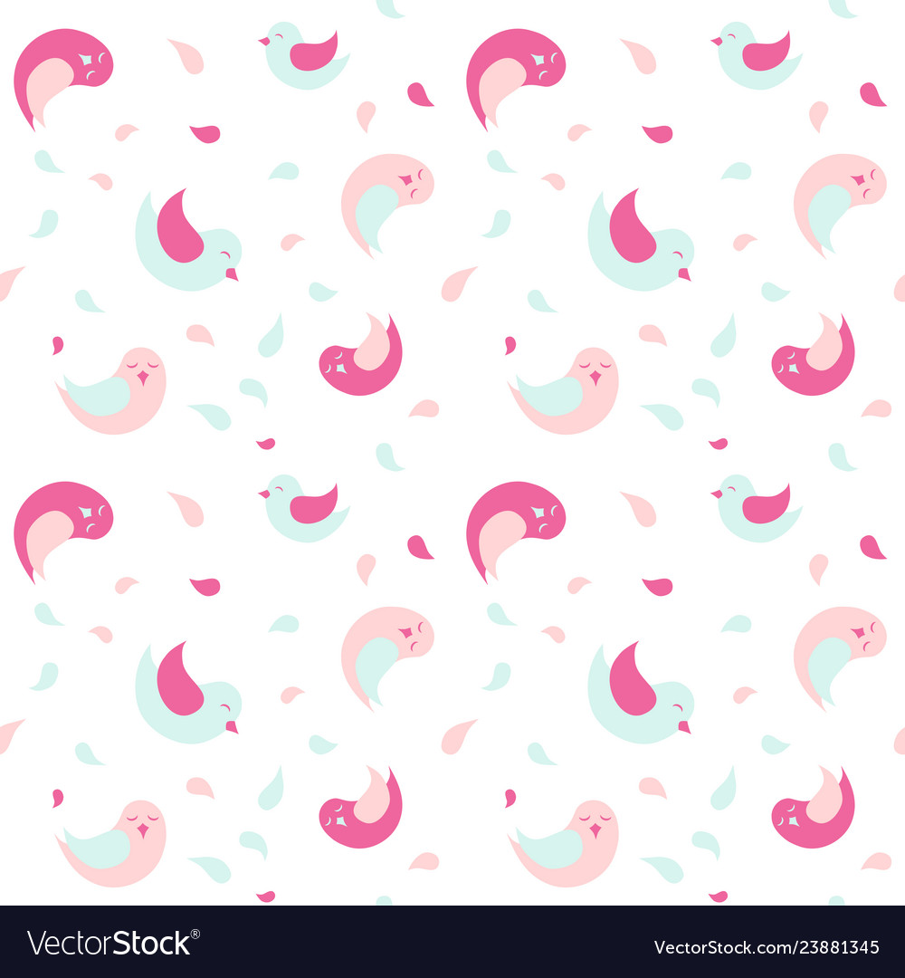 Cute birds seamless pattern Royalty Free Vector Image