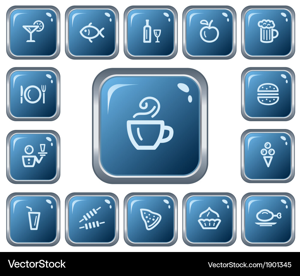 Food and drink buttons Royalty Free Vector Image