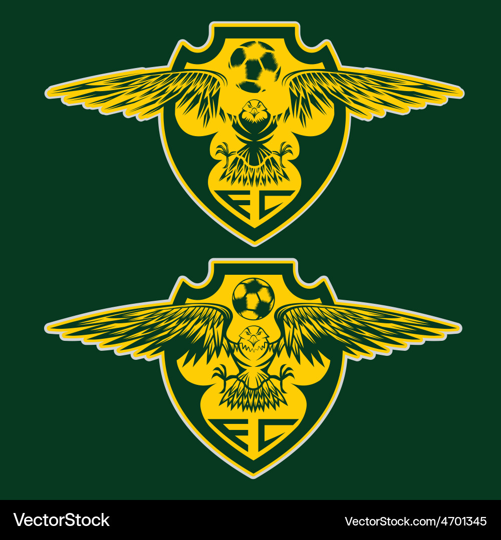 Football team crests set with eagles design Vector Image