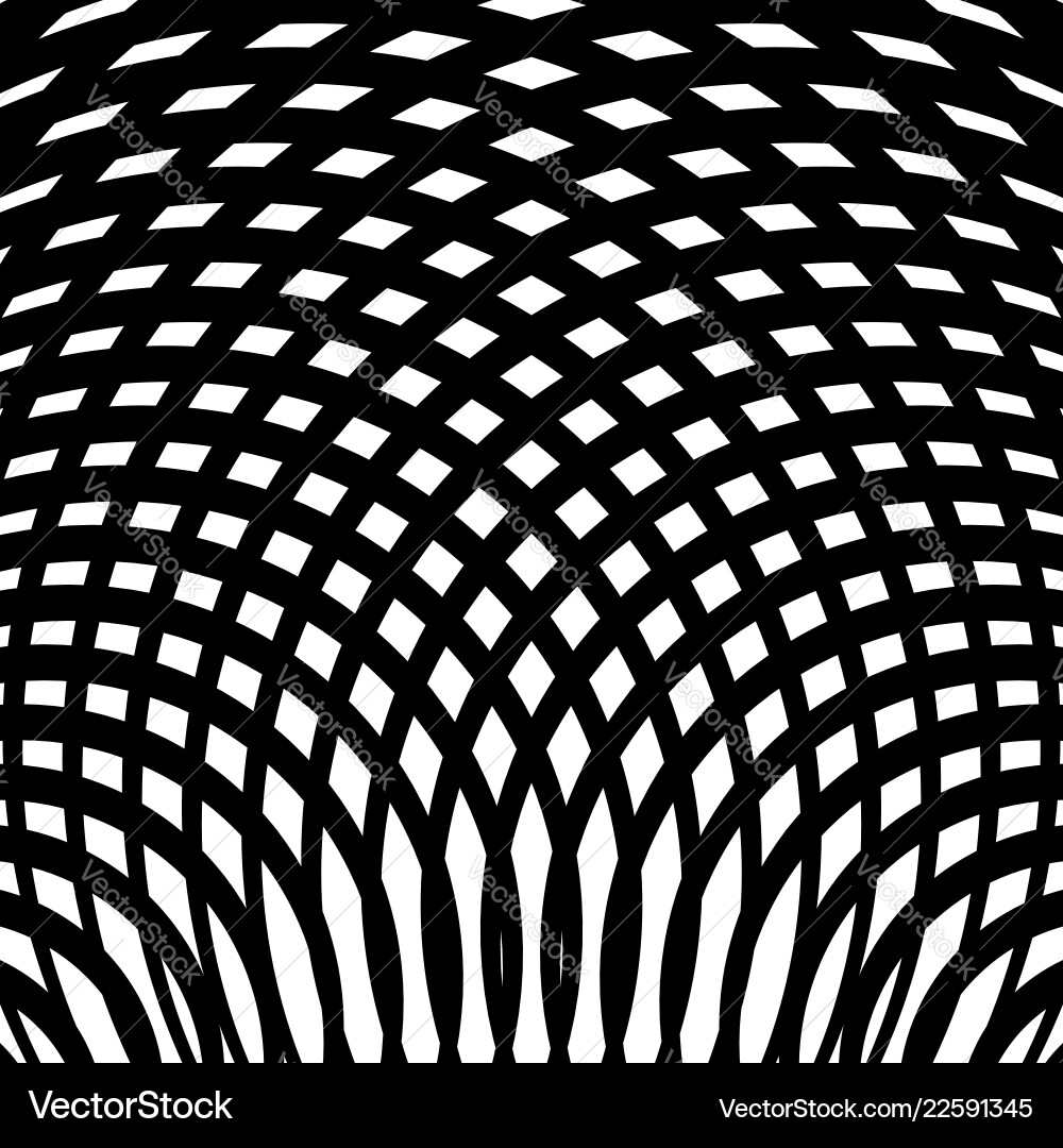 Grid mesh of curved lines cellular moire effect Vector Image