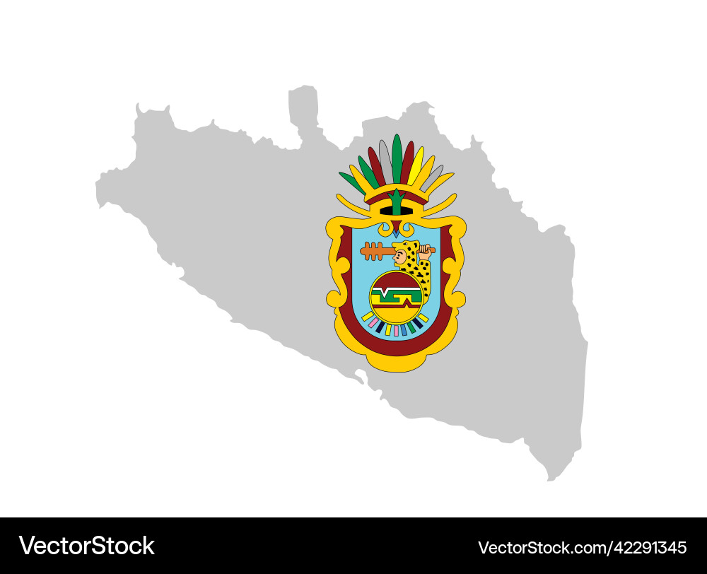 Guerrero map flag silhouette Royalty Free Vector Image