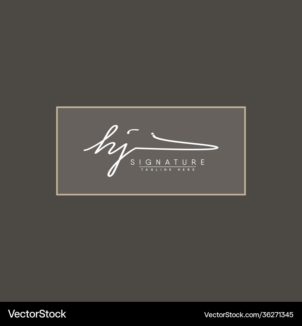 Initial letter hj logo - handwritten signature Vector Image