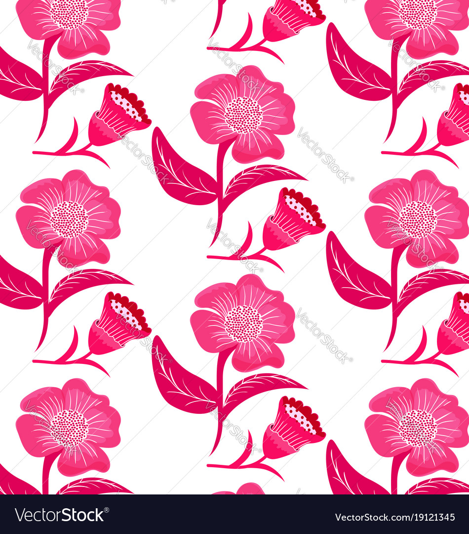 Patterns pink flowers Royalty Free Vector Image