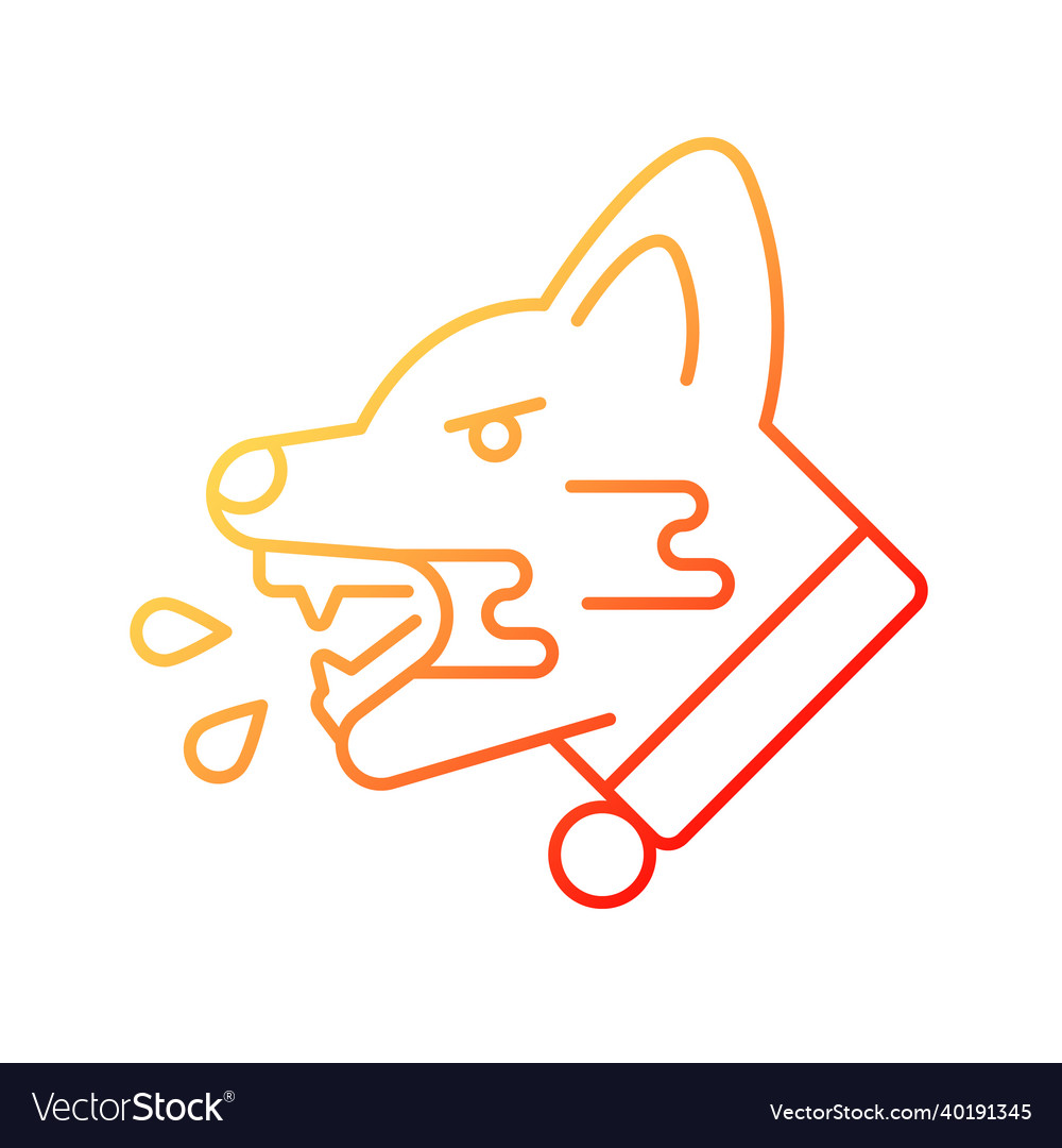 Rabies gradient linear icon Royalty Free Vector Image