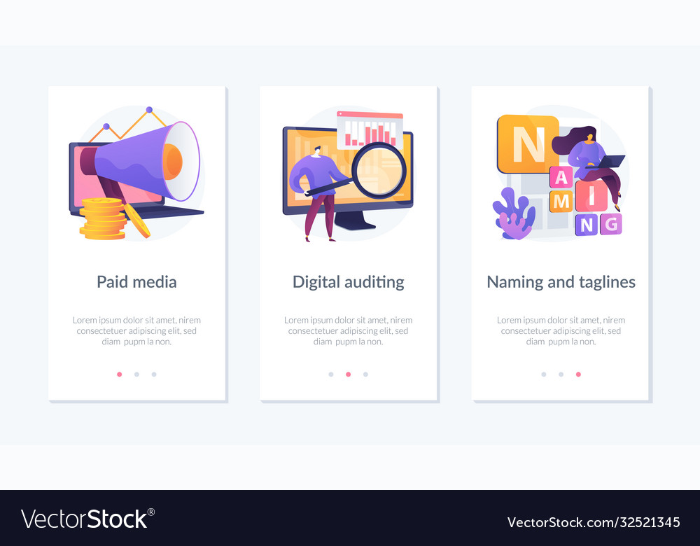 Reputation building app interface template Vector Image