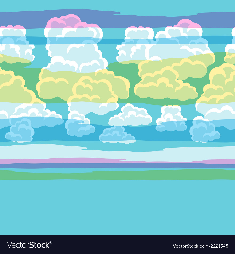 Seamless abstract pattern with sky and clouds Vector Image