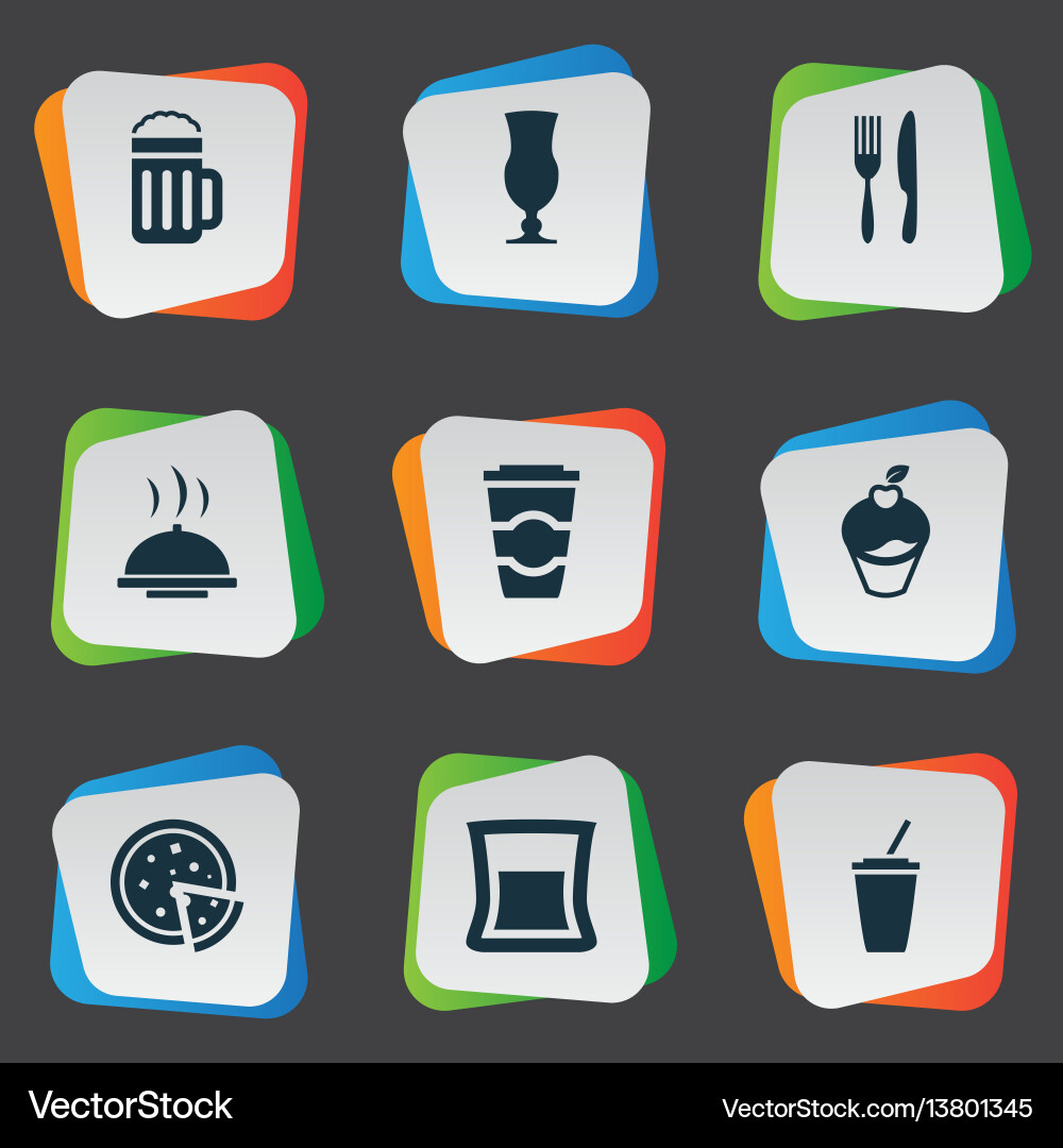 Set of simple beverage icons Royalty Free Vector Image