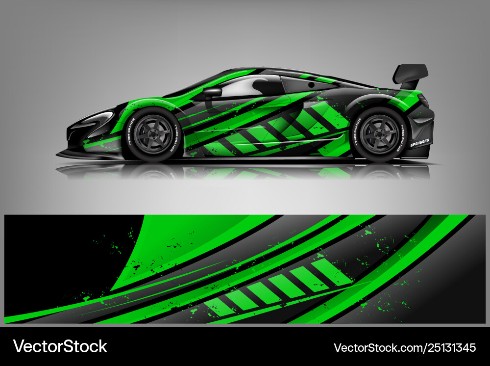 Sport car racing wrap design Royalty Free Vector Image