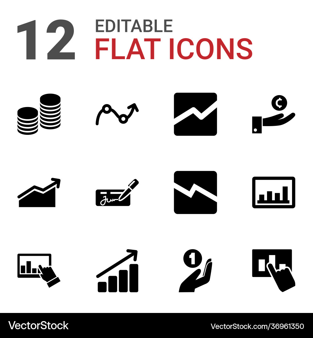 12 profit icons Royalty Free Vector Image - VectorStock
