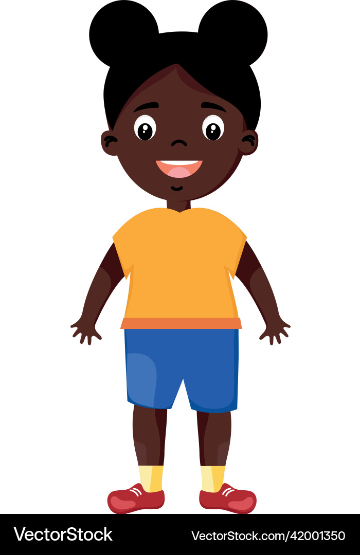Afro little girl Royalty Free Vector Image - VectorStock