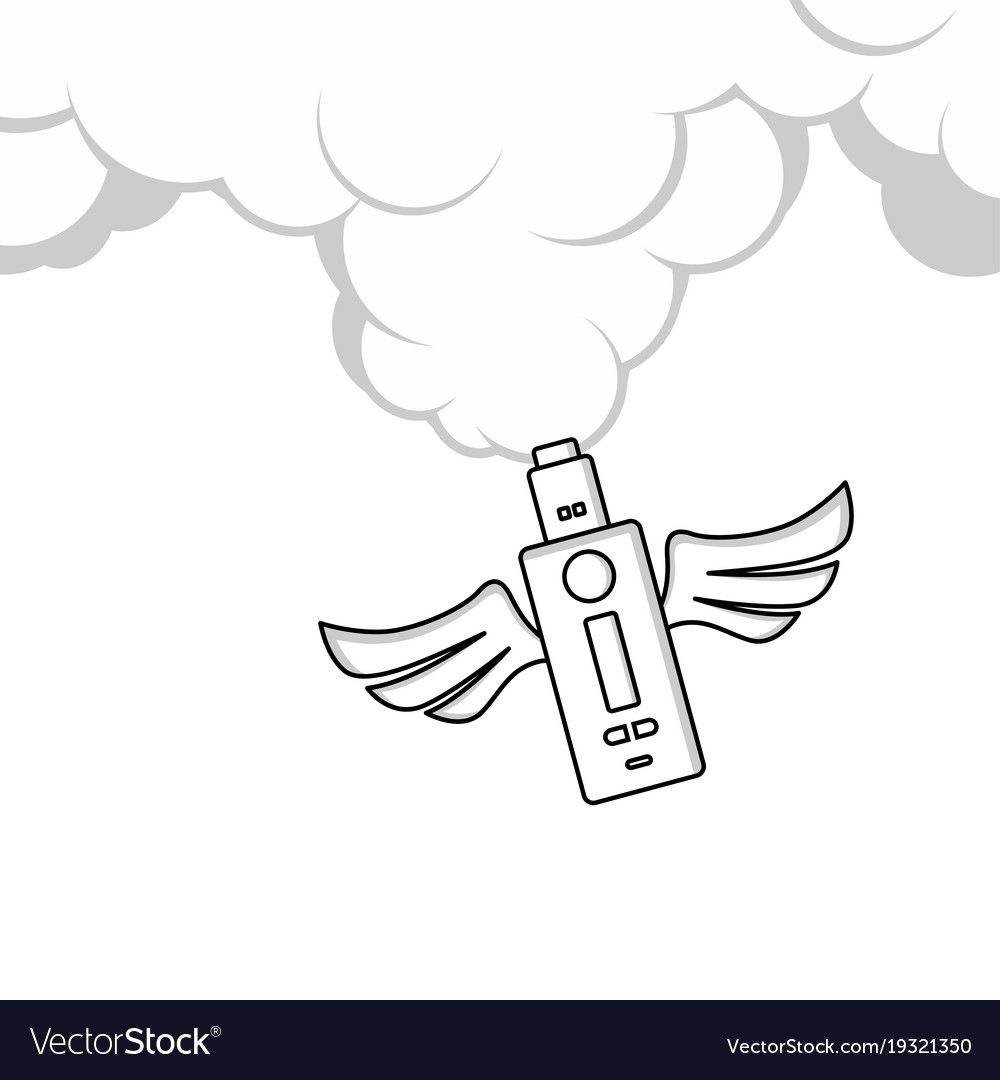 Angel wing electric cigarette personal vaporizer Vector Image