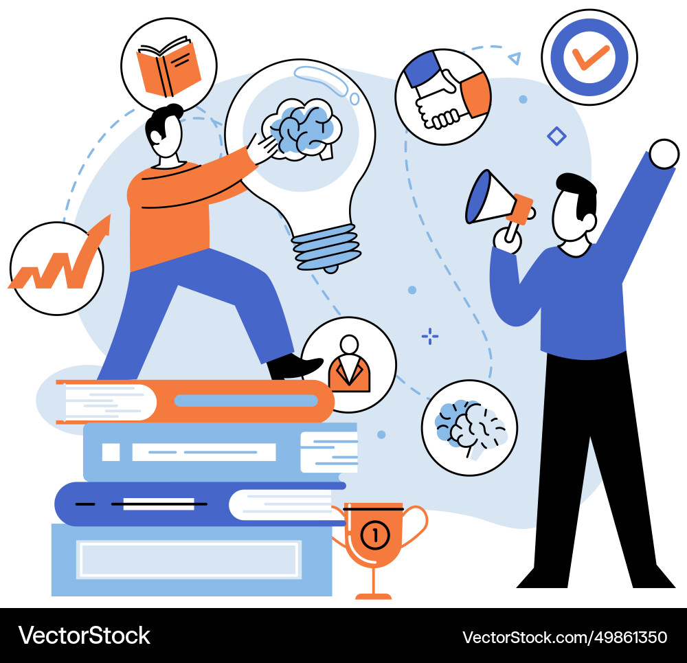 Business mentor the metaphor Royalty Free Vector Image