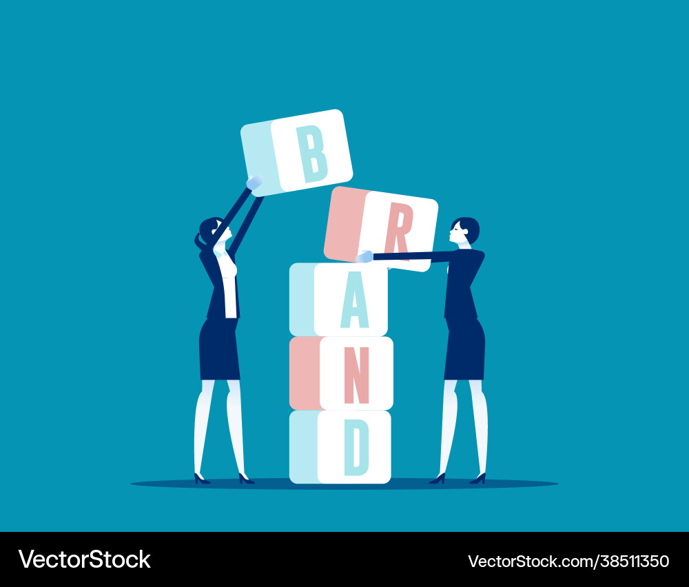 Business team brand building developers people Vector Image