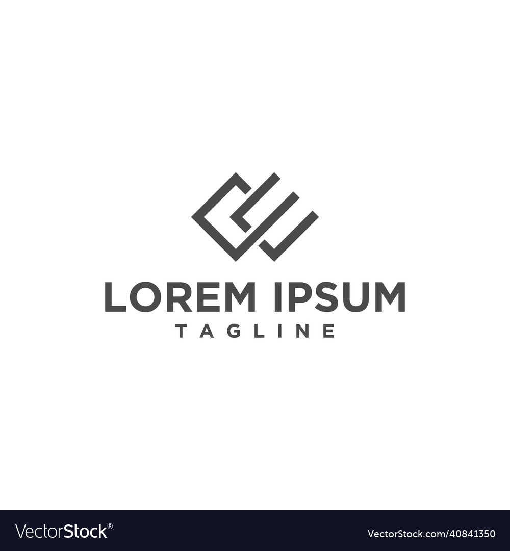 Ce or ec square logo design inspiration Royalty Free Vector