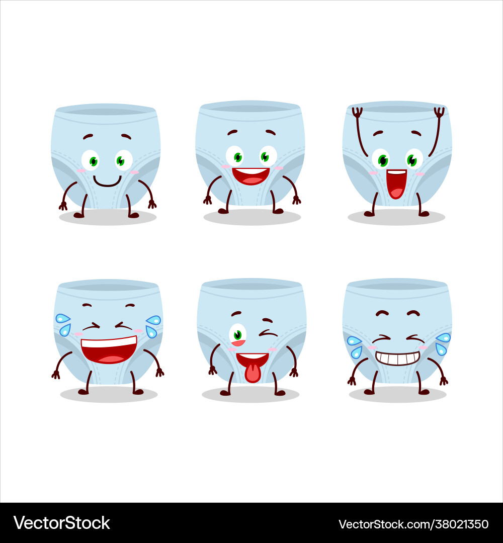 Character blue baby diapers with smile expression Vector Image