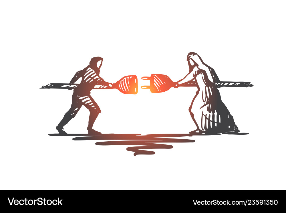 Connection partnership synergy together Royalty Free Vector