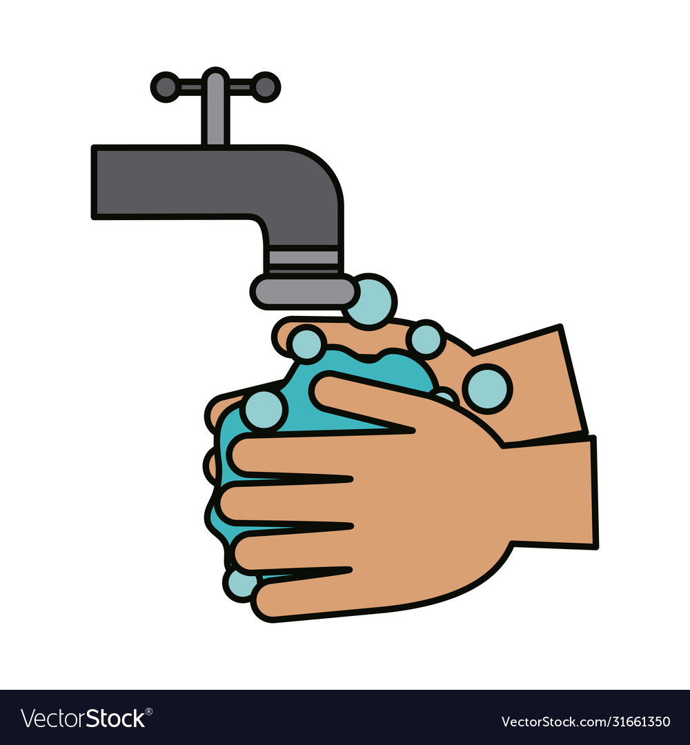 Covid19 19 coronavirus wash hands with soap Vector Image