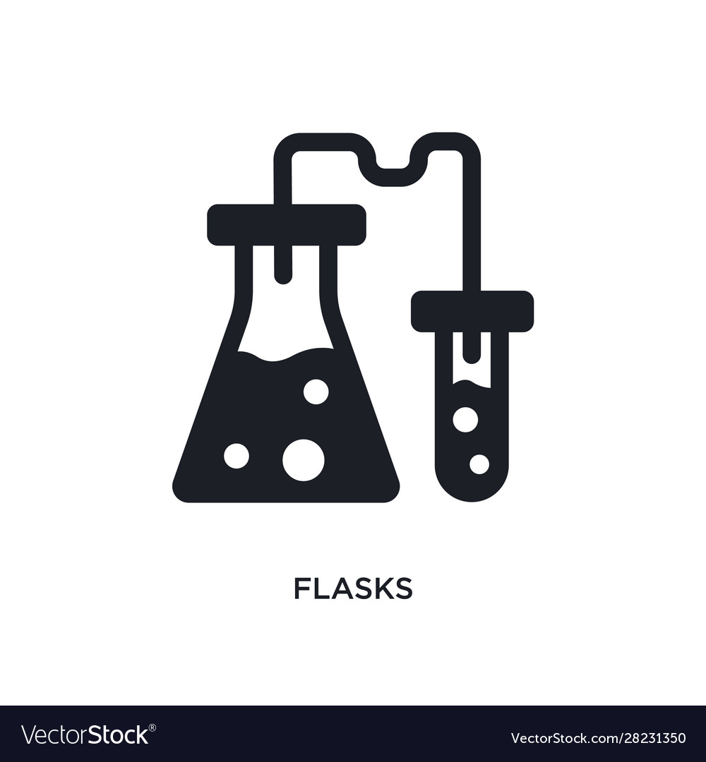 Flasks isolated icon simple element from science Vector Image