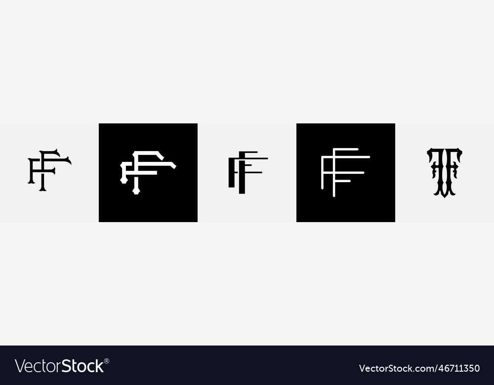 Initial letters ff monogram logo design bundle Vector Image