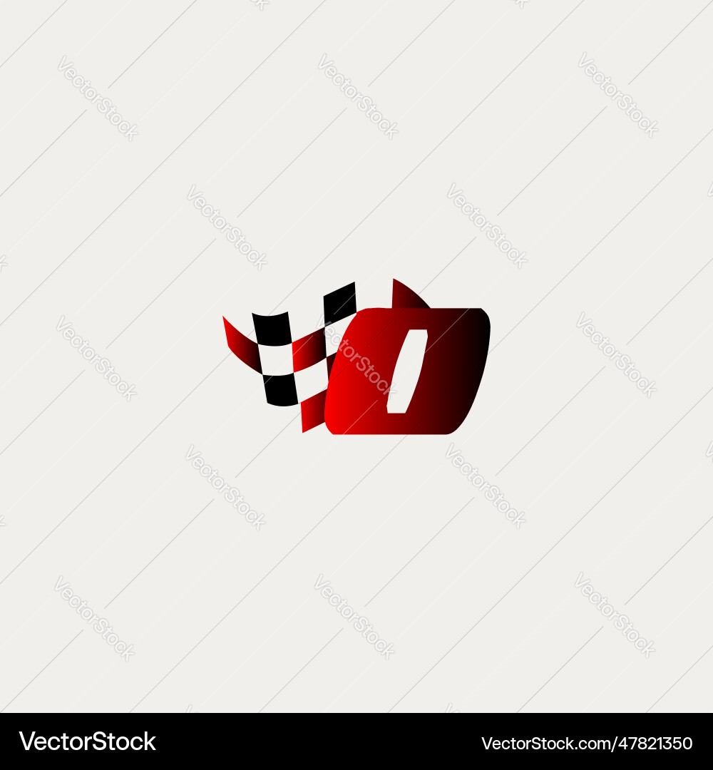 Letter o flag racing design Royalty Free Vector Image