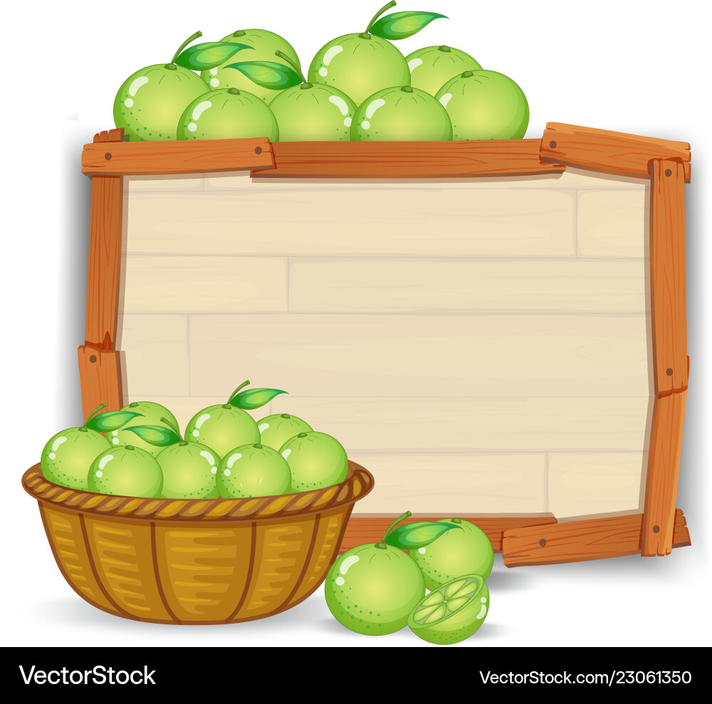 Lime on wooden banner Royalty Free Vector Image