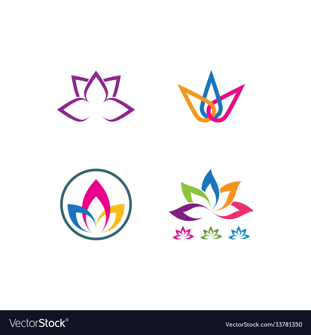 Lotus flowers logo Royalty Free Vector Image - VectorStock