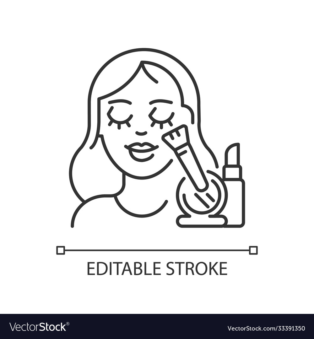 Makeup linear icon Royalty Free Vector Image - VectorStock