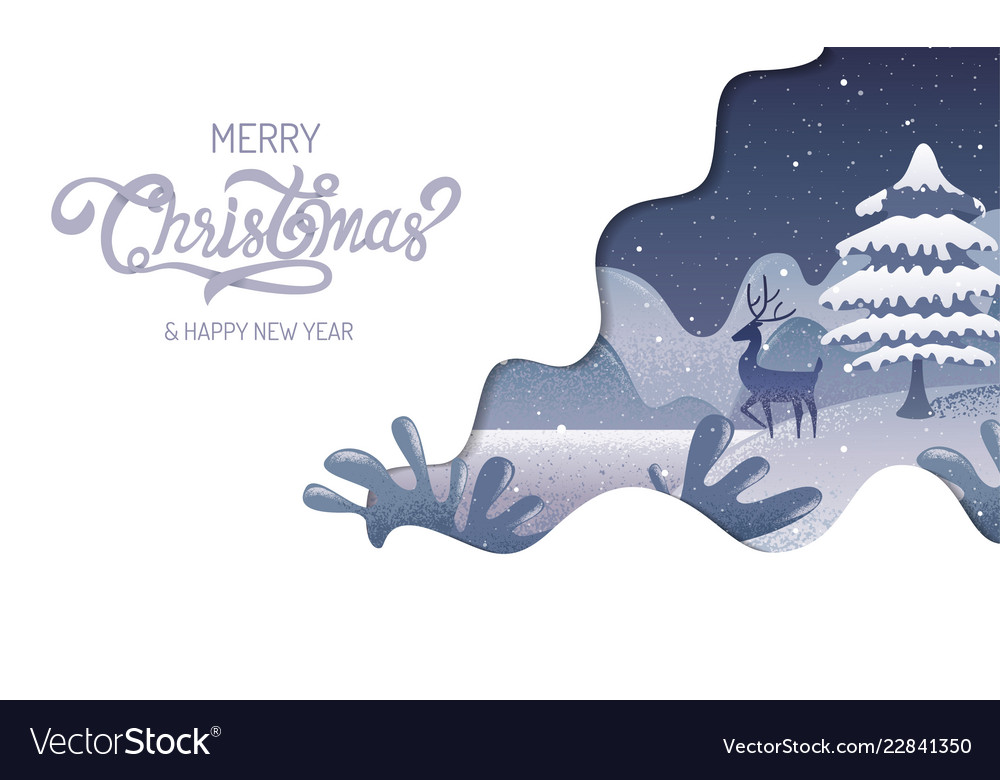 Merry christmas happy new year calligraphy Vector Image
