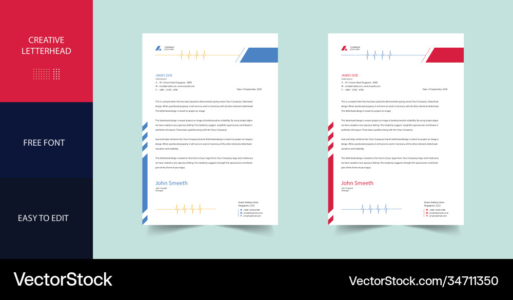 Moderne Business Briefkopf Design Vorlage Vektorbild
