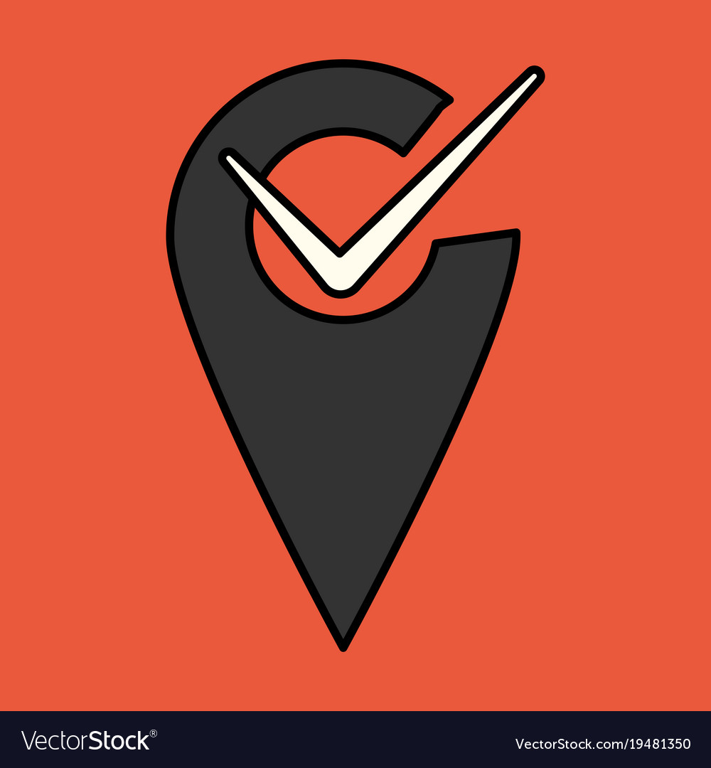 Navigation geolocation icon in flat design Vector Image