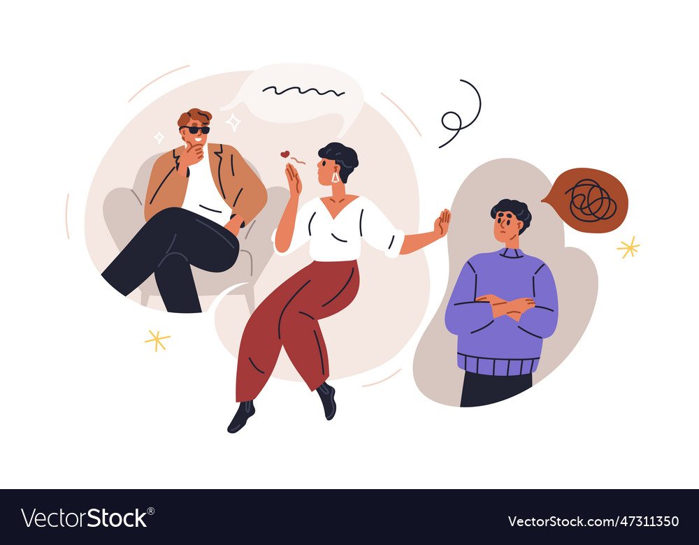 Preferring another romantic partner refusing Vector Image