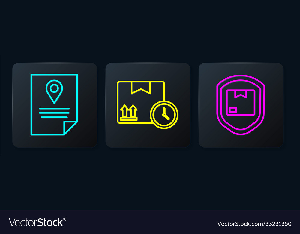 Set line document tracking marker system delivery Vector Image
