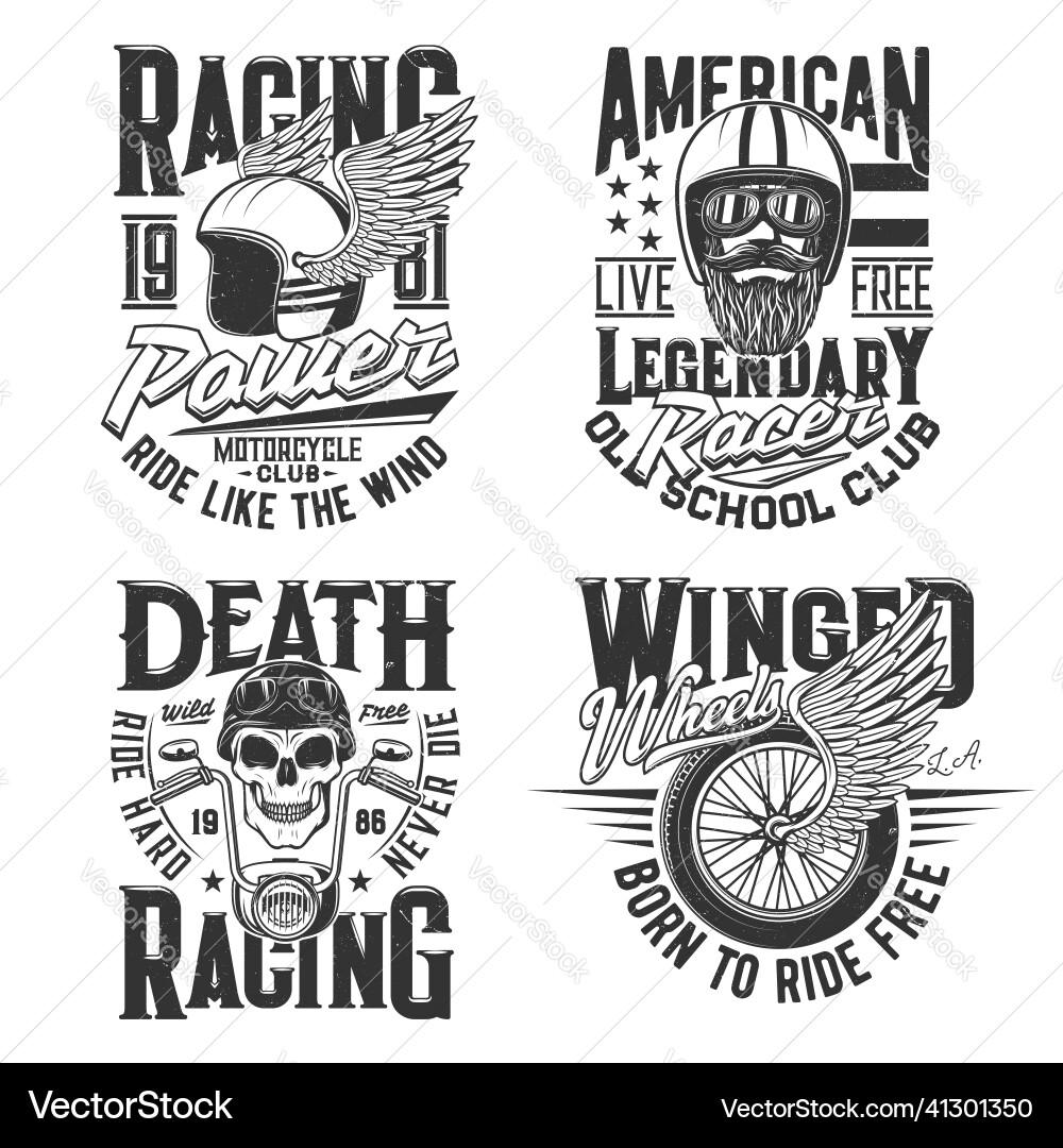 Tshirt prints for rally or racing apparel design Vector Image