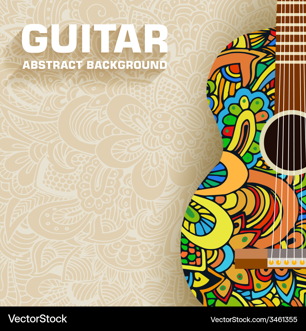 Abstract retro music guitar on the background Vector Image
