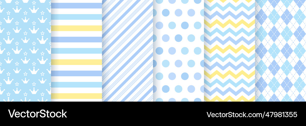 Baby boy pattern baby shower seamless background Vector Image